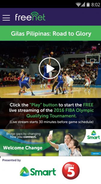 Watch Gilas games live on mobile for free with freenet app